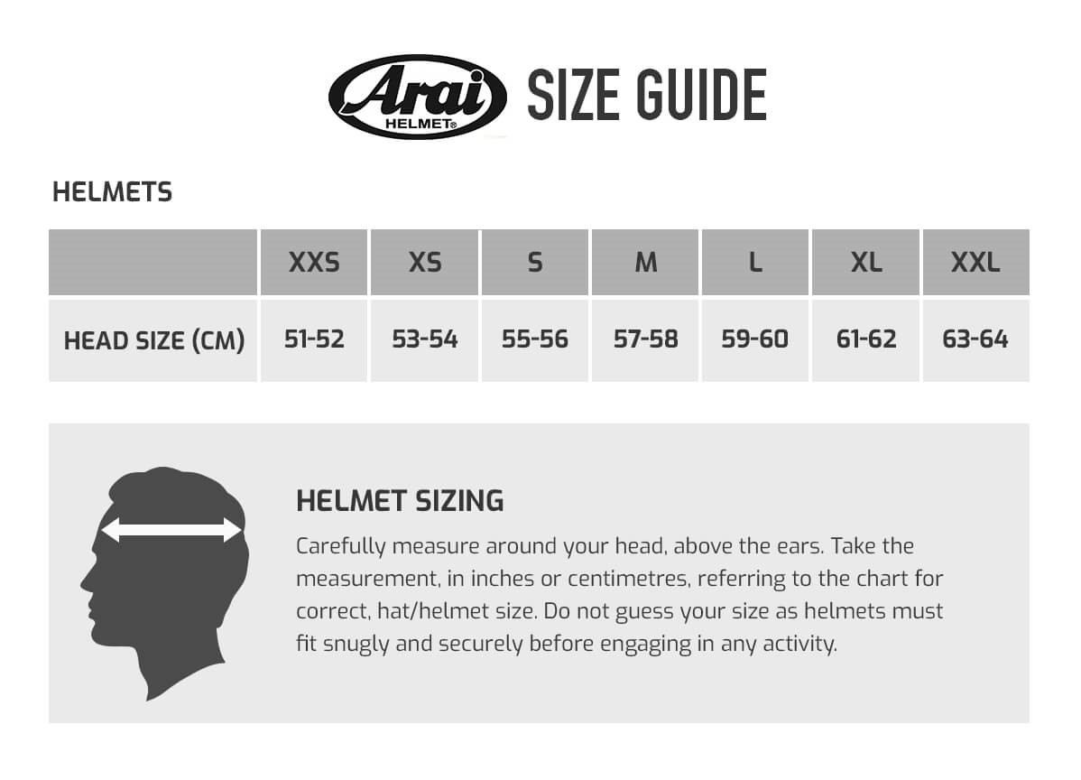 Find The Right Size Arai Helmet For You With Our Arai Size Guide Find The Right Size Arai Helmet For You With Our Arai Size Guide